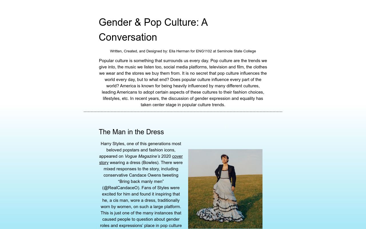 Gender and Pop Culture